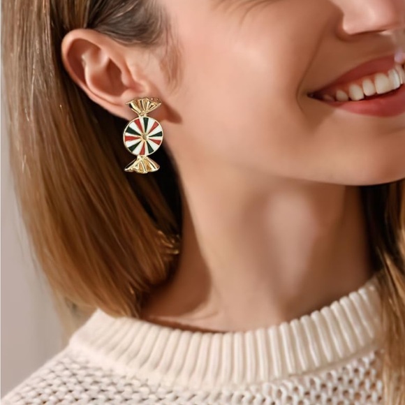 Fine Jewelry | Jewelry | 4k Peppermint Christmas Candy Cane Earrings ...
